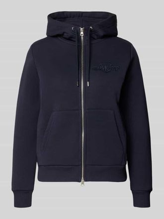 GANT Sweatjacke mit Zweiwege-Rei&szlig;verschluss und Label-Stitching
