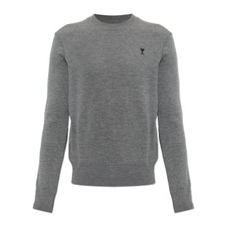 Ami Wollpullover mit Rundhalsausschnitt - - Knitwear - Herren - Grau - M