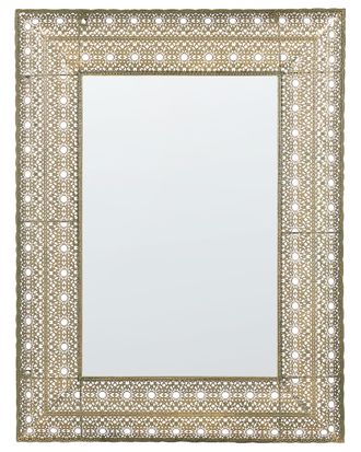 Beliani Moderner Wandspiegel in Gold 69 x 90 cm rechteckig marokkanischer Stil Dehradun