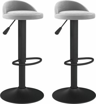 vidaXL Vidaxl - Tabourets de bar lot de 2 gris clair velours