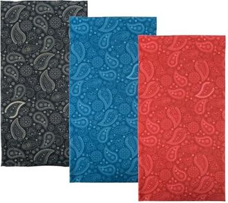 Oxford 1960 Lot de 3 cache-casques confortables Motif cachemire Rouge/noir/bleu Taille unique, rouge, noir, bleu., taille unique