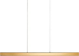 Beliani Moderne H&auml;ngelampe Integrierte LED-Leuchte Aluminium Gummiholzschirm Eisensockel mit Fernbedienung Gold Arenas