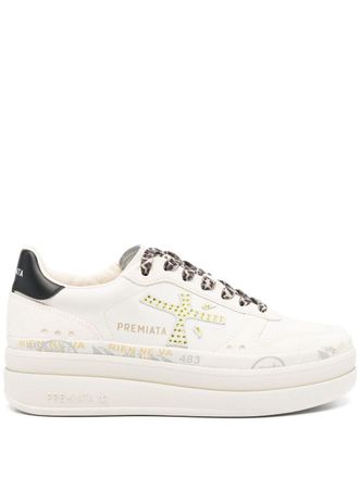 Premiata Plateau-Sneakers mit Logo-Print - Nude