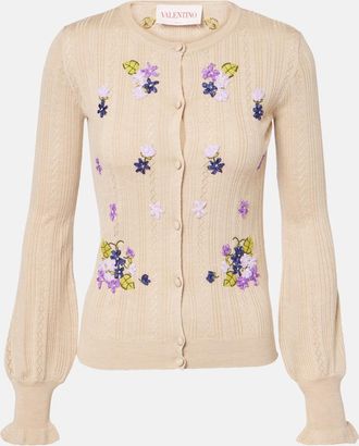 Valentino Bestickter Cardigan aus Schurwolle
