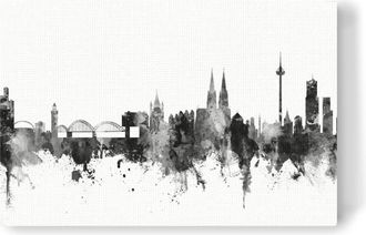 artboxONE Leinwand 60x40 cm St&auml;dte/K&ouml;ln Cologne K&ouml;ln Germany Skyline von Michael Tompsett