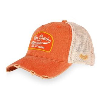 Von Dutch Casquette Homme & Femme Mac, Casquette Trucker Ajustable par Snapback, Orange Taille TU