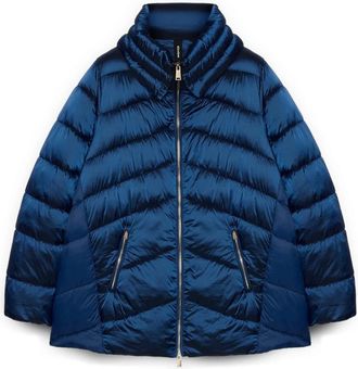 Fiorella Rubino Femme, Vestes, Bleu, Taille: 48 FR Doudoune avec col montant