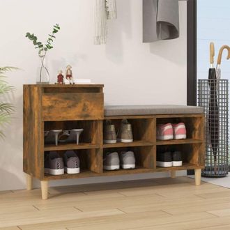 vidaXL Vidaxl - Armoire &agrave; chaussures Ch&ecirc;ne fum&eacute; 102x36x60 cm Bois ding&eacute;nierie