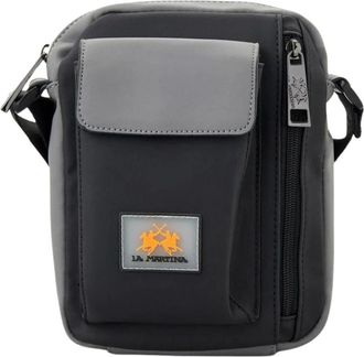 La Martina Homme, Sacs, Noir, Taille: ONE Size Sac bandouli&egrave;re en poly&eacute;thyl&egrave;ne avec bandouli&egrave;re r&eacute;glable