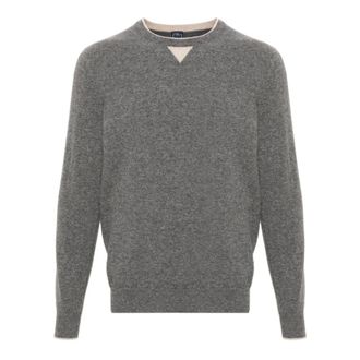 Fedeli Homme, Pulls, Gris, Taille: S Pull en Laine Gris à Col Rond