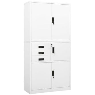 vidaXL Armoire de bureau Blanc 90x40x180 cm Acier Vidaxl