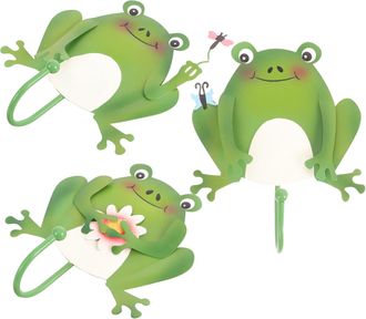 BESPORTBLE 3 St&uuml;ck Wandhaken Froschform aus Metall Bunte Schl&uuml;sselhaken f&uuml;r Flur K&uuml;che Bad Multifunktionale Wandaufbewahrung f&uuml;r Taschen H&uuml;te