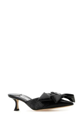 Jimmy Choo London Womens Black Leather Staz Mules Blackblack Scarpe Con Tacco