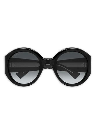 Gucci lunettes de soleil &agrave; monture ronde - Noir