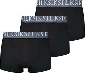 Siksilk Mens Black Pack of 3 Boxer Shorts XXL