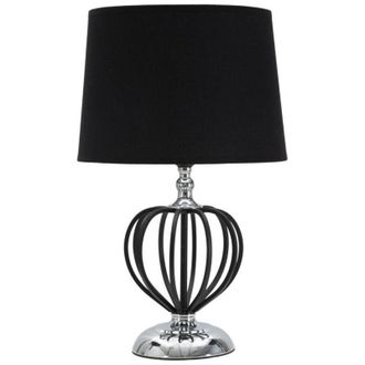 Paris Prix Lampe &agrave; Poser en M&eacute;tal Darky 44cm Noir & Argent