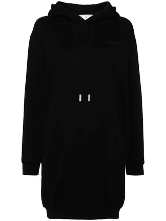 Off-white robe-hoodie &agrave; logo imprim&eacute; - Noir