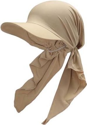 ZLYC Bandeau chimio pour femme avec visière à visière pré-nouée et légère, kaki massif., taille unique