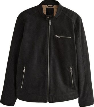 Next Lederjacke Reißverschlussjacke, Kunstwildleder mit Borgfutter (1-St)