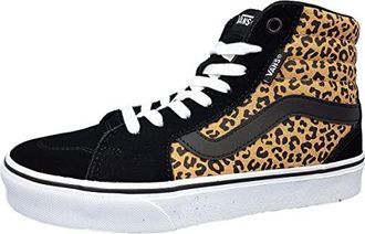 Vans Baskets Montantes Filmore en Daim/Toile pour Femme, Gu&eacute;pard Noir et Blanc., 38 EU