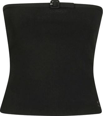 Courr&egrave;ges Femme, Tops, Noir, Taille: 40 FR Buckle Knit Bustier Top