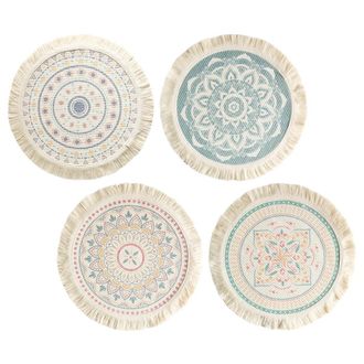 NUOBESTY 4 St&uuml;ck Hitzebest&auml;ndige Tischsets aus Baumwolle rutschfest und Strapazierf&auml;hig Gro&szlig;e Platzsets f&uuml;r Wohnzimmer und Esszimmer Wiederverwendbare Tischunt