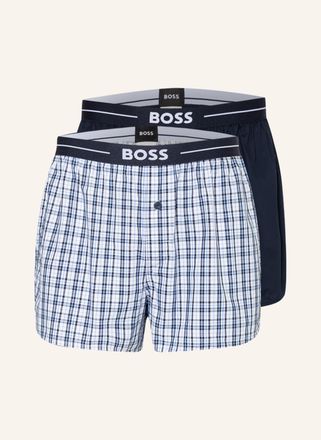 HUGO BOSS 2er-Pack Web-Boxershorts blau