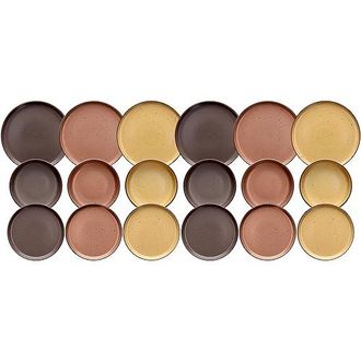 Tognana Bruges Service dassiettes pour 6 personnes, 18 pièces, Stoneware, multicolore