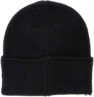 Maison Margiela M61051MM08VMM6F39U Logo-Knit Wool Beanie - Black