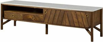 Massivmoebel24 TV-Board Mango 180x45x50 braun ge&ouml;lt / echter Marmor los angeles 02