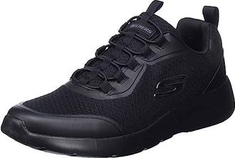 Skechers Baskets Dynamight 2 pour Homme, Maille Noire synth&eacute;tique avec Bordure Noire, 43 EU