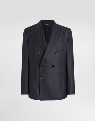 Dolce & Gabbana Double-breasted Taormina Jacket In Birds Eye Wool - Mann Anz&uuml;ge Und Blazer Multicolor 48