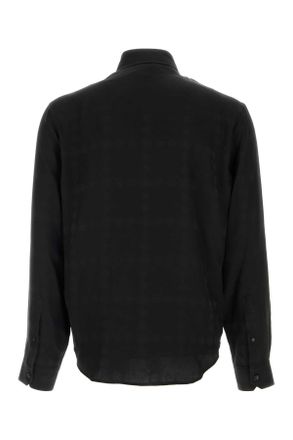 Versace Mens Informal Shirt Medusa Vintage Silk Crepe Satin Jac Black Camicie Exterior