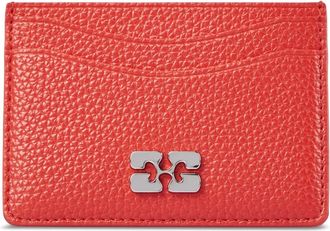 Ganni Femme, Accessoires, Rouge, Taille: ONE Size Bou Card Holder Grained