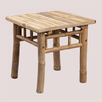 Sklum Sklum - Table dappoint de jardin carr&eacute;e 45x45 cm en bambou Jamaik