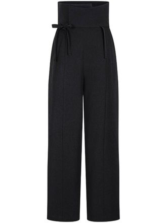 Shanghai Tang pantalon en laine &agrave; design portefeuille - Noir