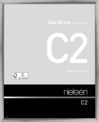 Nielsen Design Bilderrahmen, 24 x 30 cm, Aluminium, Silber glanz, Rahmen zum Aufhängen im Hoch- & Querformat, Echtglas, C2