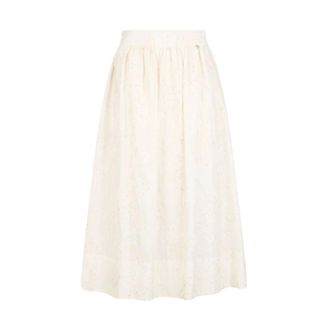 Liu Jo Femme, Jupes, Beige, Taille: 40 FR Floral Embroidered Midi Skirt
