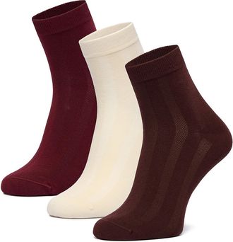 Nine West Kurze Socken Nine West CEO_BR_NW_25082_Z_AW25 (3 PACK) Dunkelrot