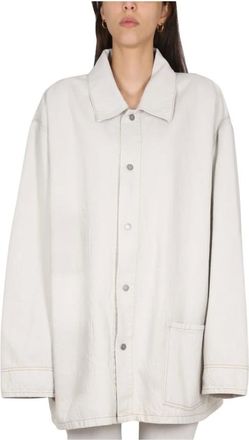 Maison Margiela Femme, Vestes, Blanc, Taille: 44 FR Chalk Selvedge Denim Jacket
