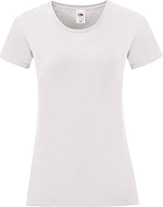 Fruit Of The Loom T-Shirt Manches Courtes Iconic - Femme (XS) (Blanc)