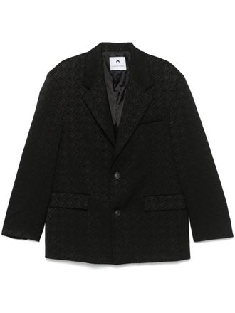 Marine Serre blazer &agrave; motif Moon Diamond en jacquard - Noir