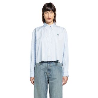 Miu Miu Pinstriped Cotton Cropped Shirt