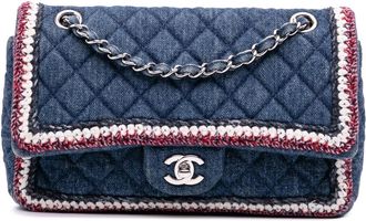 Chanel Hobo Bags - Quilted Denim Classic Single Flap - Gr. unisize - in Blau - für Damen