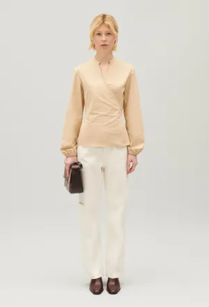 Claudie Pierlot Blouse cache-caur sable