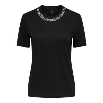 Only Only, Femme, Tops, Noir, Taille: 40 FR Onlparker S/S O-Neck Bling Top