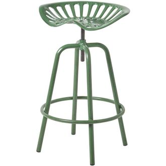 Homescapes Tabouret vintage vert avec si&egrave;ge de tracteur pivotant, 70 cm
