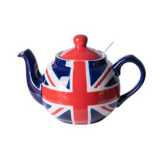 London Pottery Teekanne mit Teesieb, Keramik, handbemalt, Union Jack, limitierte Auflage, 2 Tassen (600 ml)