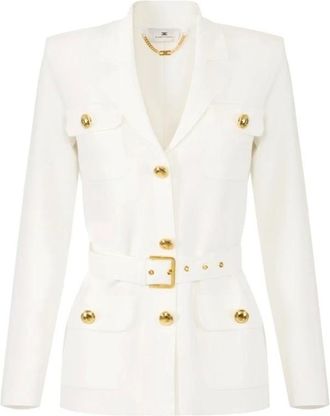 Elisabetta Franchi Femme, Vestes, Blanc, Taille: 40 FR Blazer