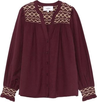 BA&SH Besticktes Samantha Hemd - Rot